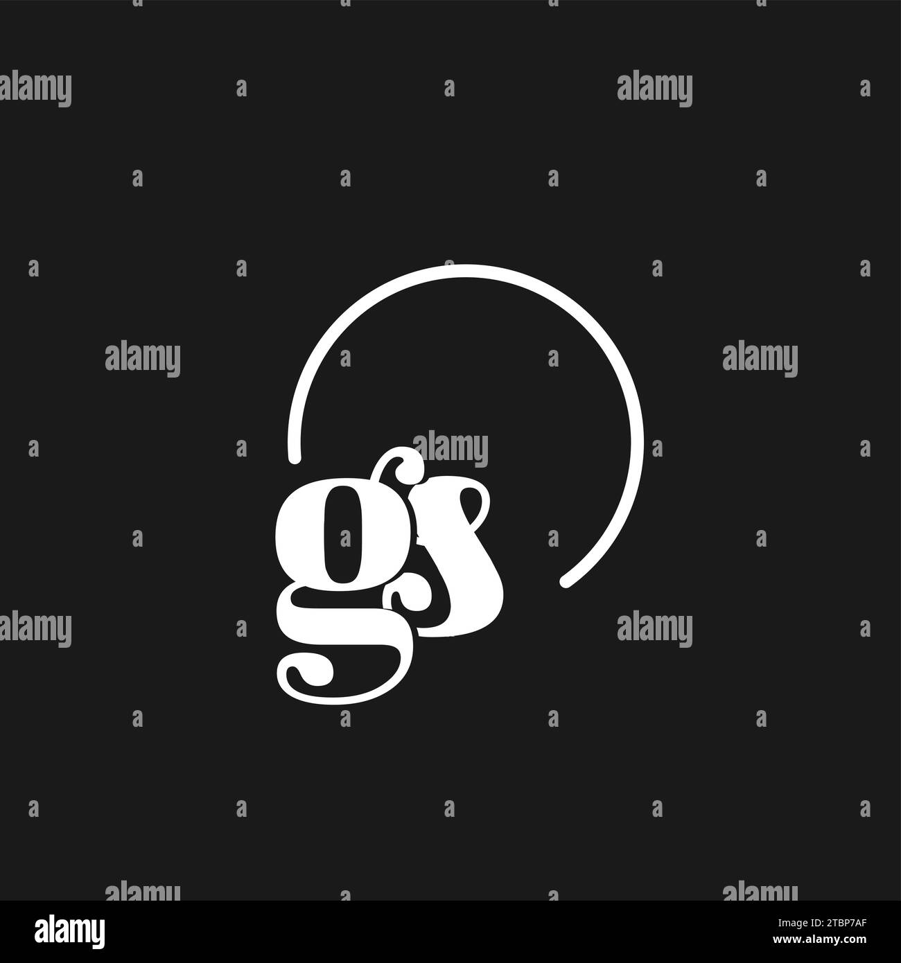 GS logo initials monogram with circular lines, minimalist and clean ...