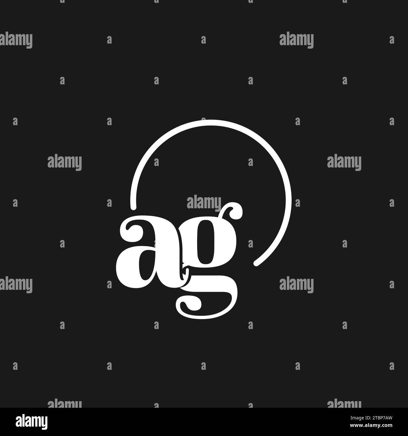 AG logo initials monogram with circular lines, minimalist and clean ...