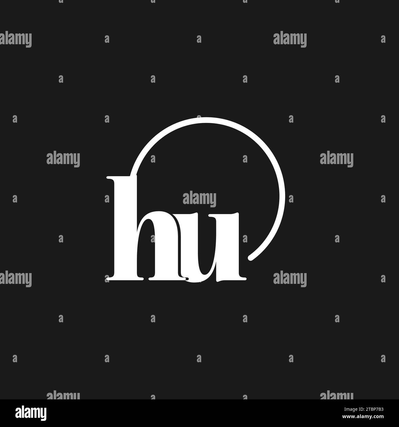 HU logo initials monogram with circular lines, minimalist and clean logo design, simple but ...
