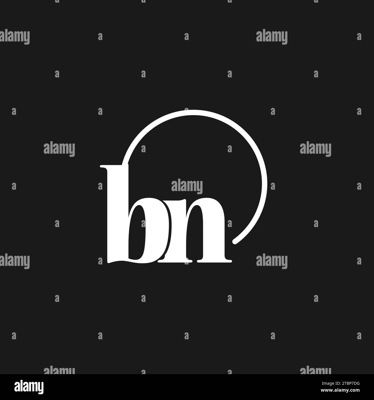 BN logo initials monogram with circular lines, minimalist and clean ...