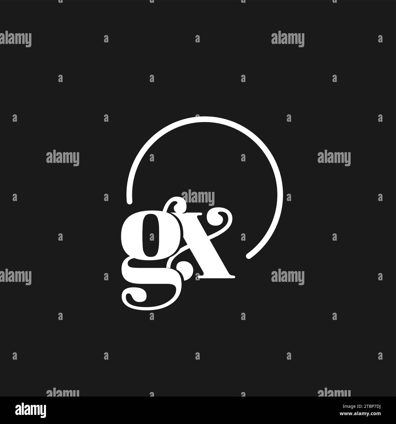 GX logo initials monogram with circular lines, minimalist and clean ...