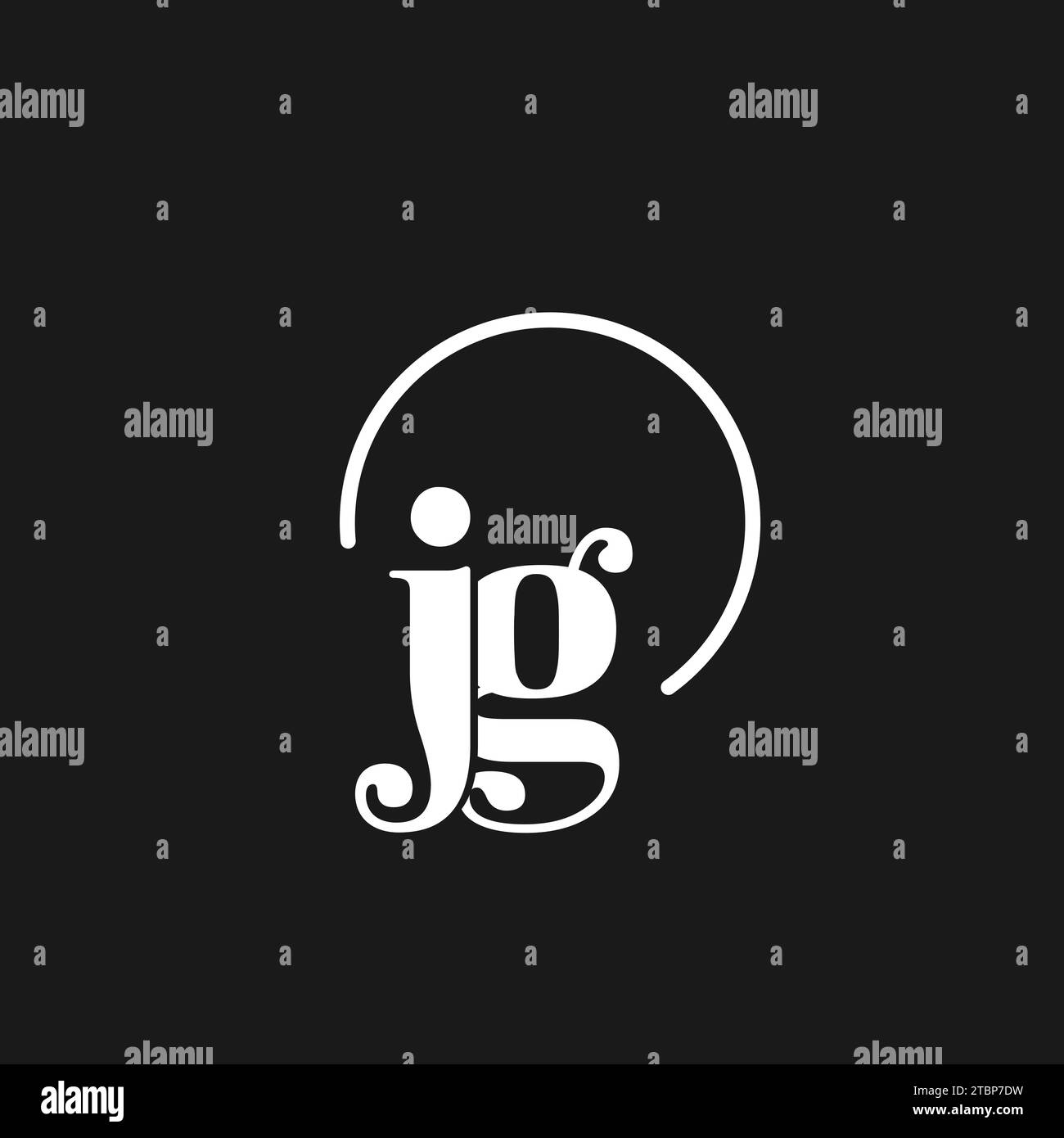 JG logo initials monogram with circular lines, minimalist and clean ...