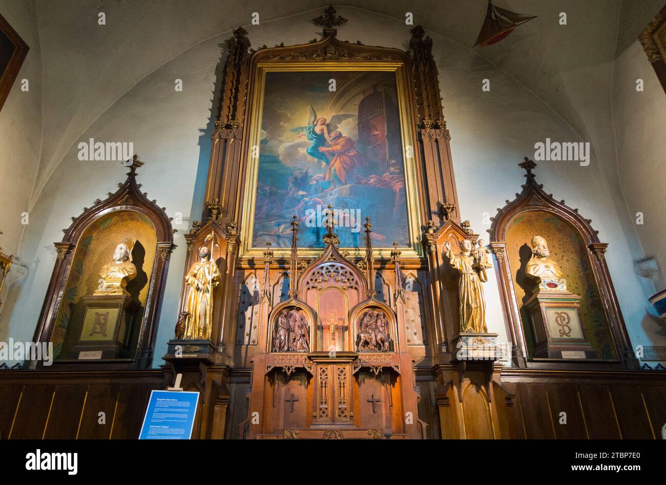 'Chapel of St Peter / Chapelle Saint Pierre' in hilltop church 'Eglise ...