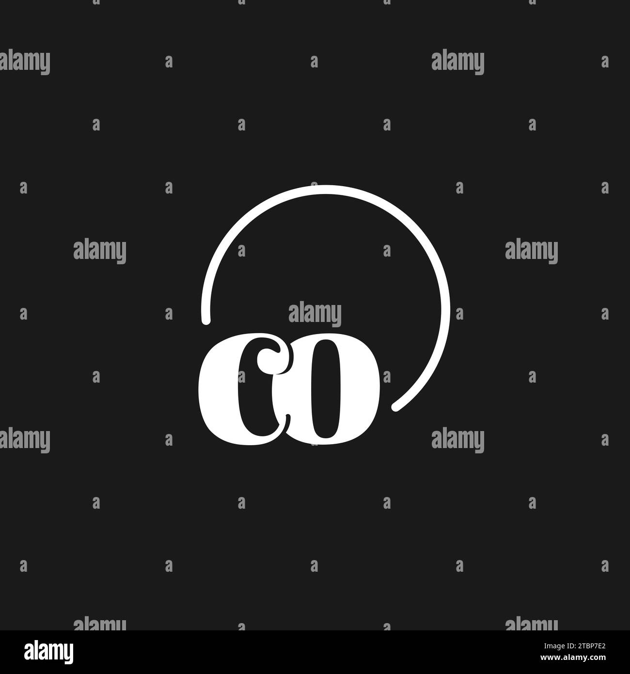 CO logo initials monogram with circular lines, minimalist and clean ...