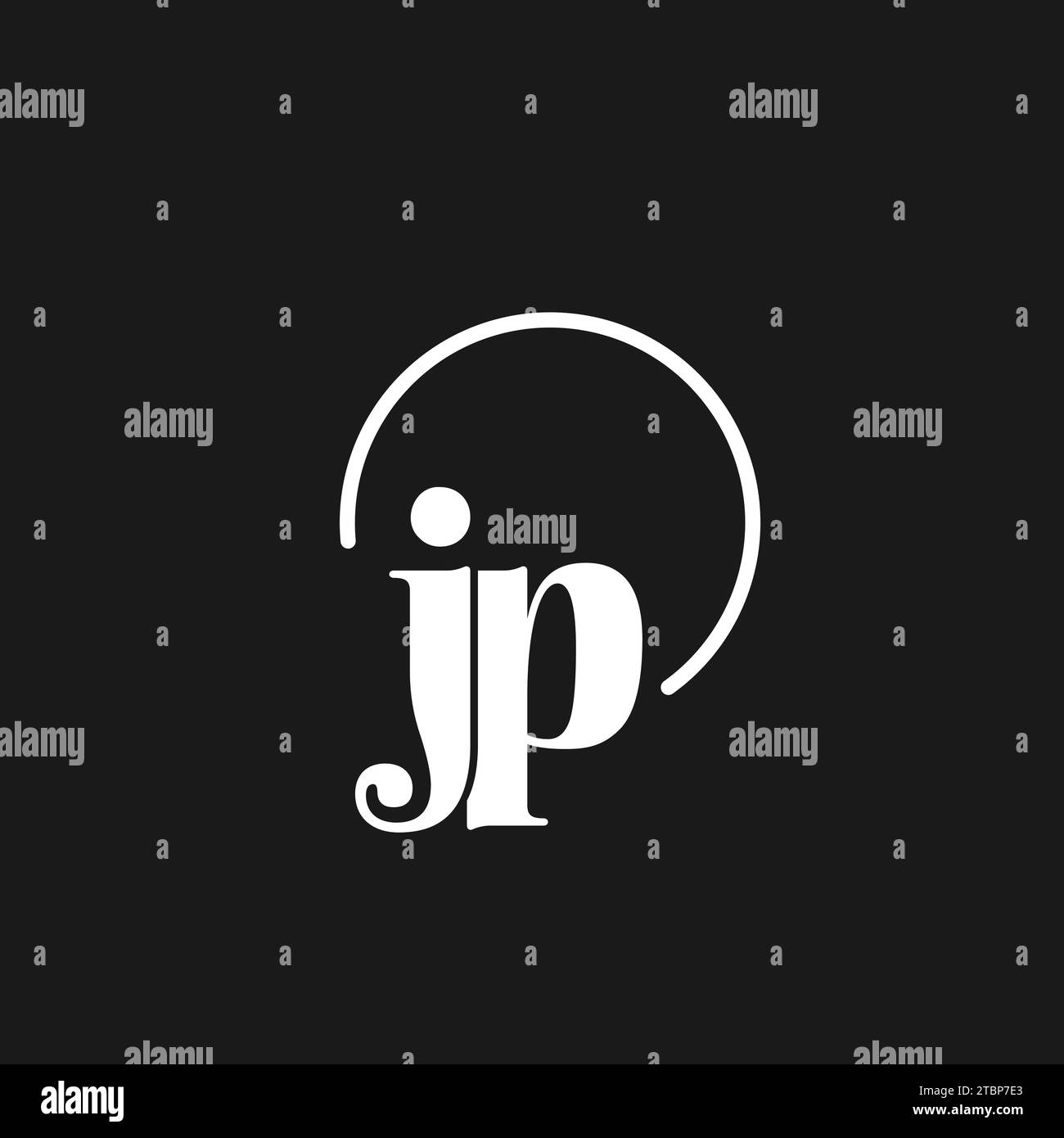 JP logo initials monogram with circular lines, minimalist and clean ...