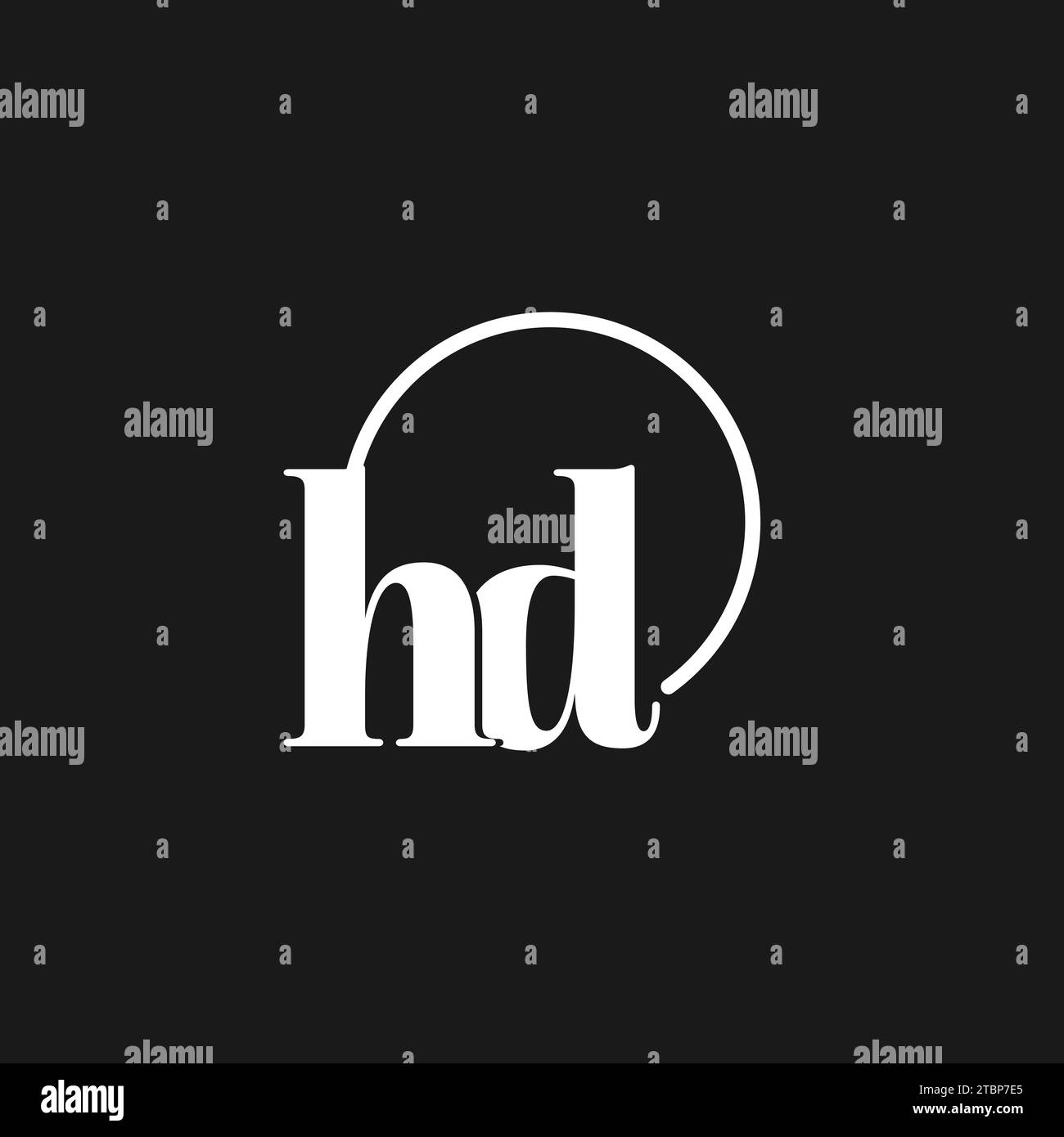 HD logo initials monogram with circular lines, minimalist and clean ...