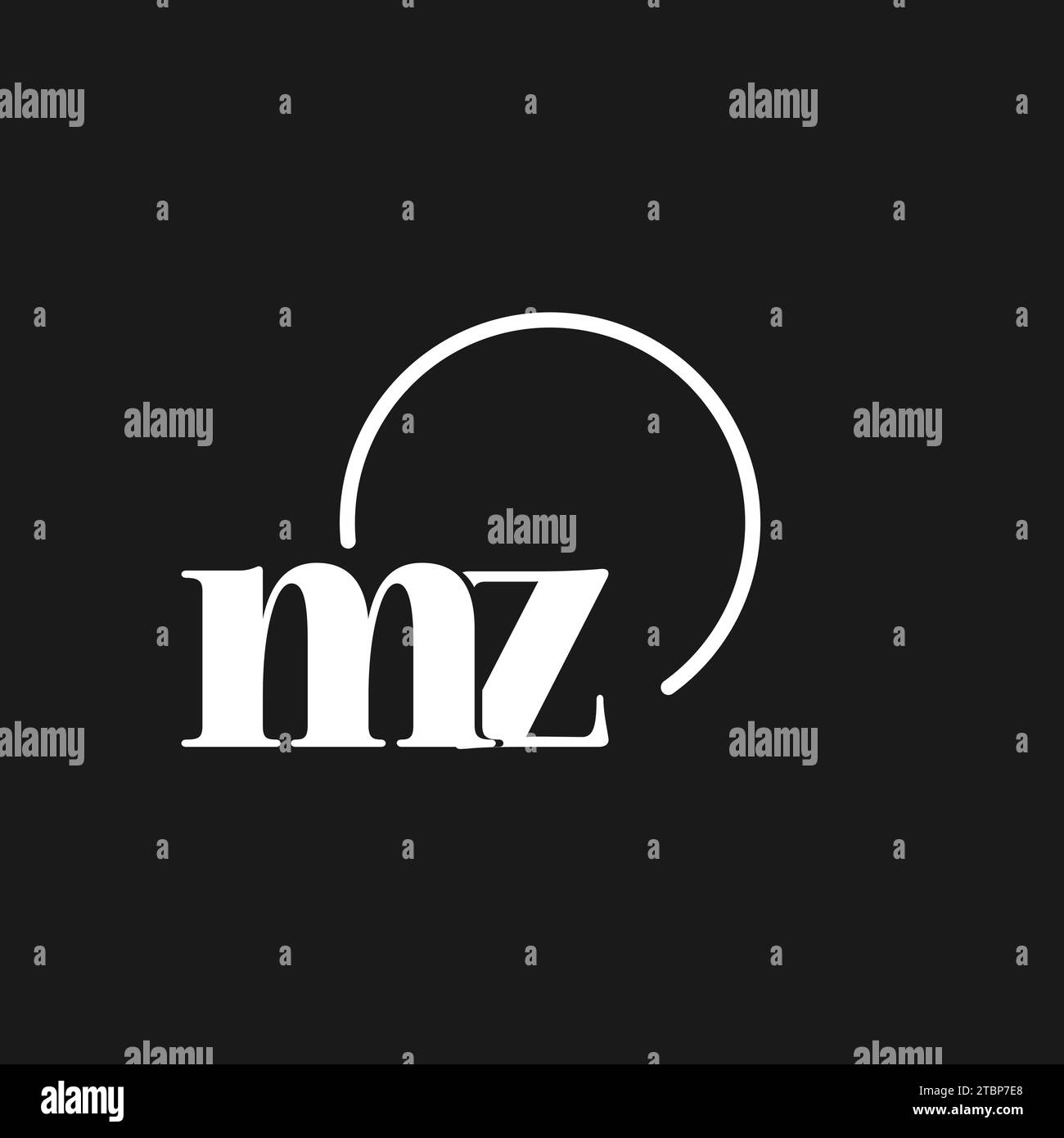 MZ logo initials monogram with circular lines, minimalist and clean logo design, simple but ...