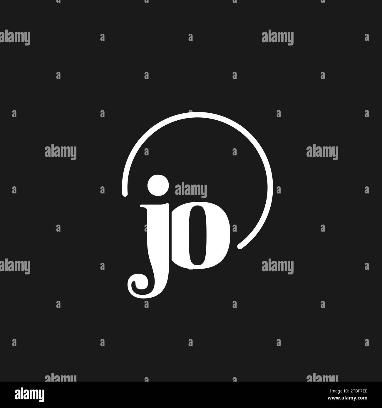 JO logo initials monogram with circular lines, minimalist and clean ...