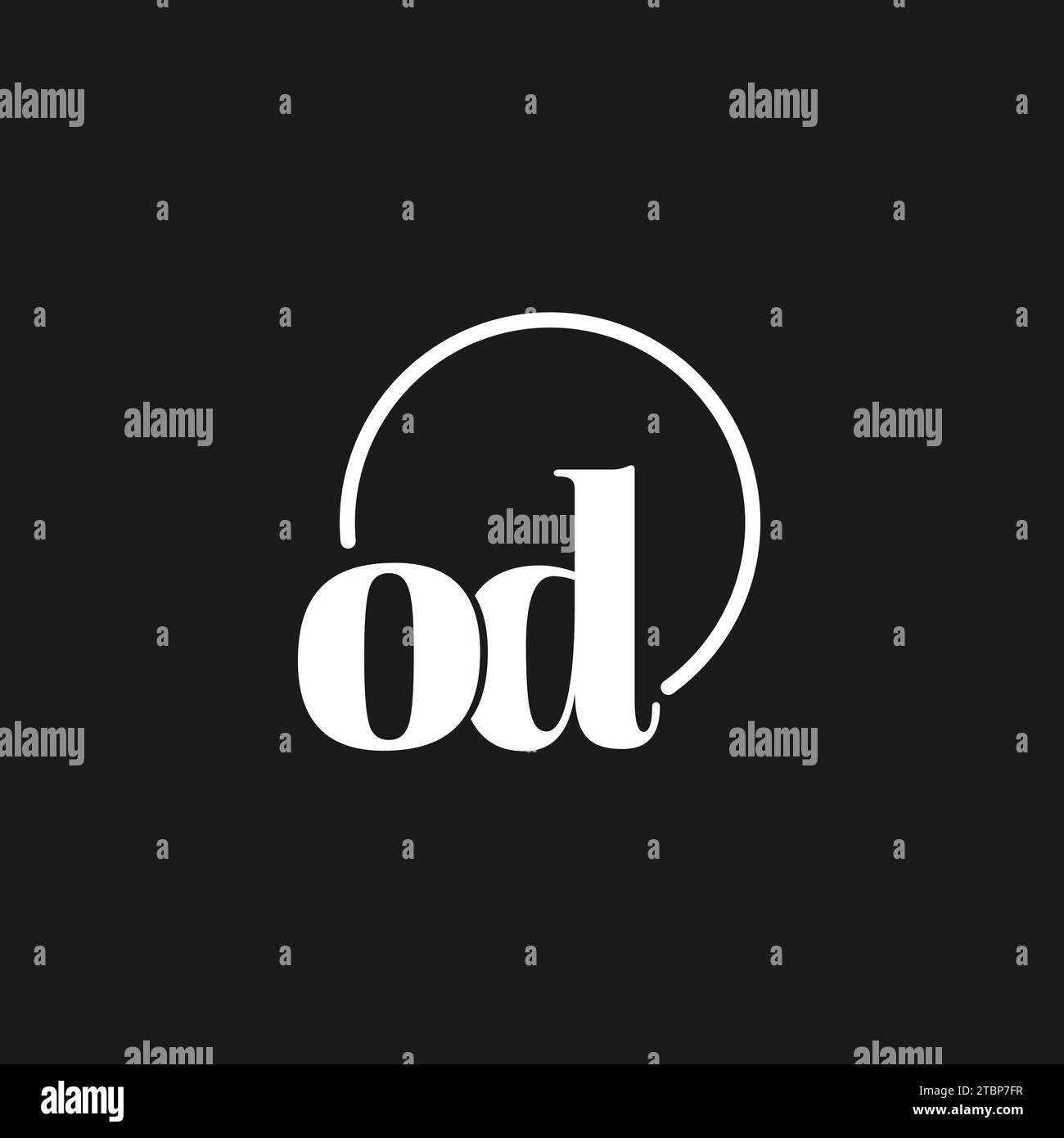 OD logo initials monogram with circular lines, minimalist and clean ...