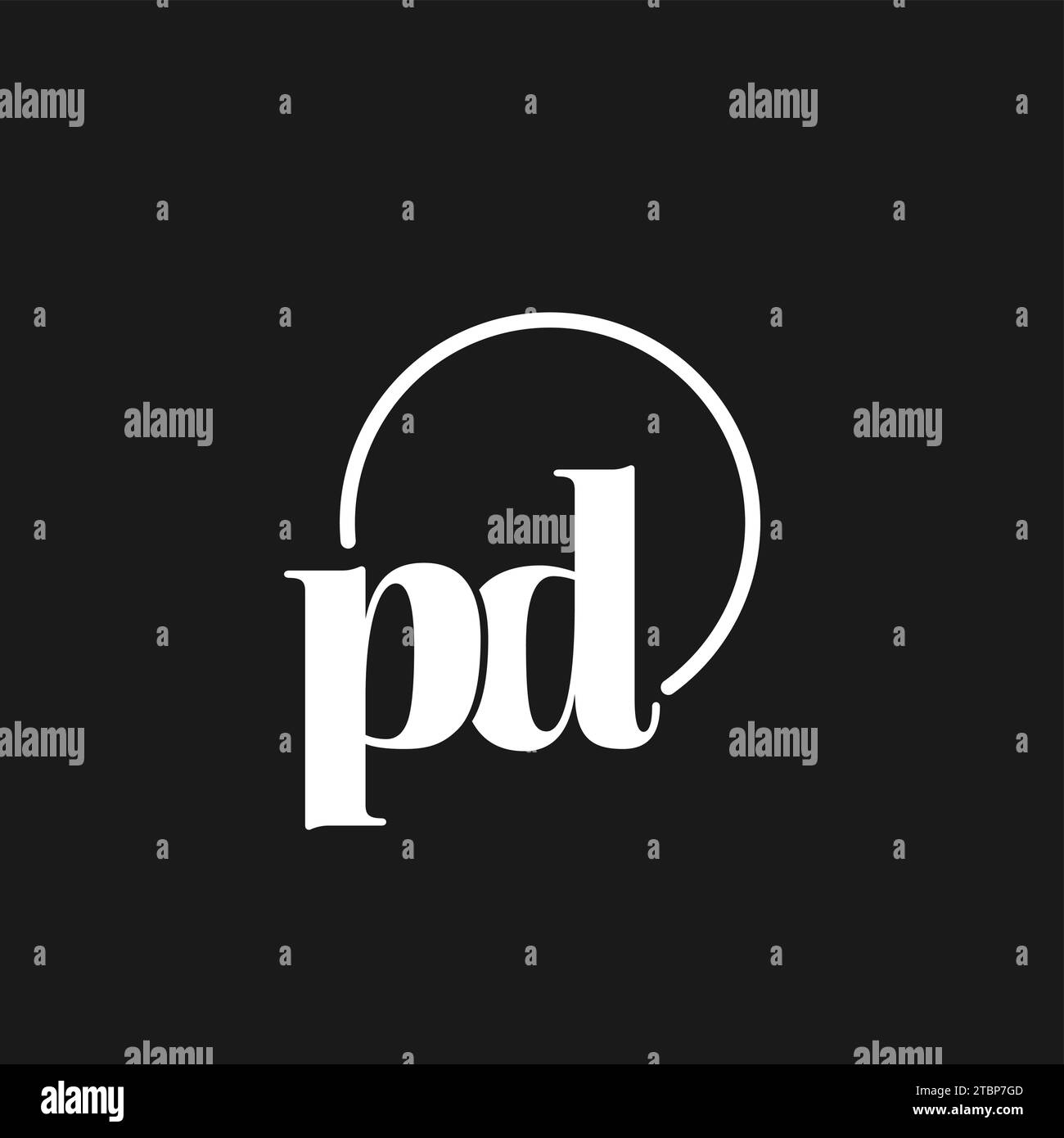Pd Logo Initials Monogram With Circular Lines Minimalist And Clean Logo Design Simple But