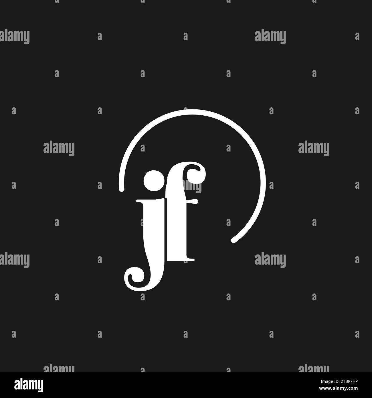 JF logo initials monogram with circular lines, minimalist and clean logo design, simple but ...