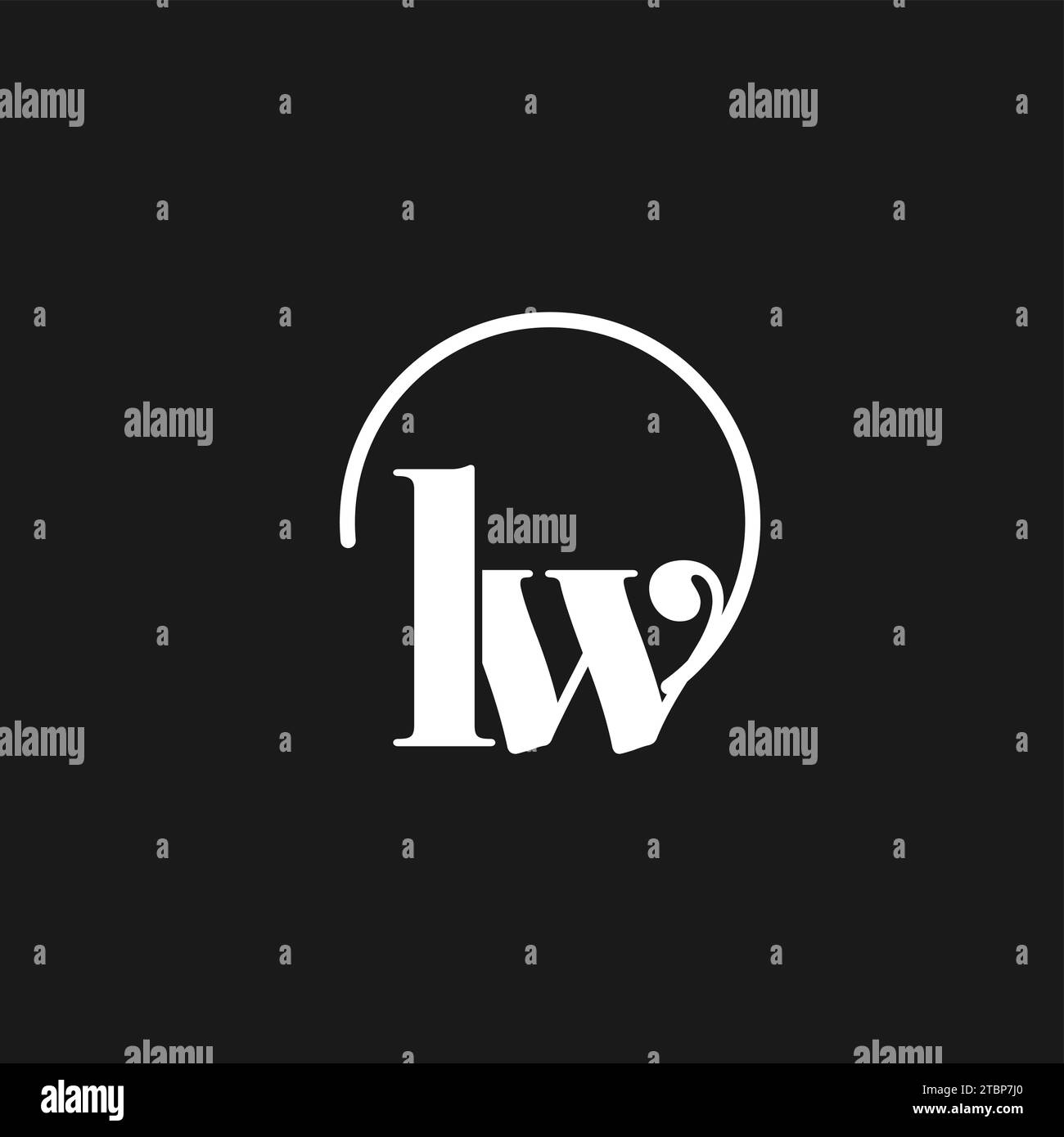 LW logo initials monogram with circular lines, minimalist and clean ...