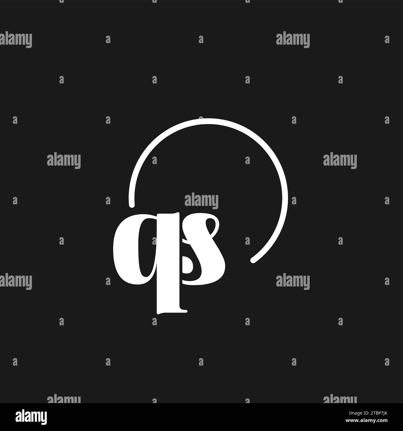QS logo initials monogram with circular lines, minimalist and clean ...