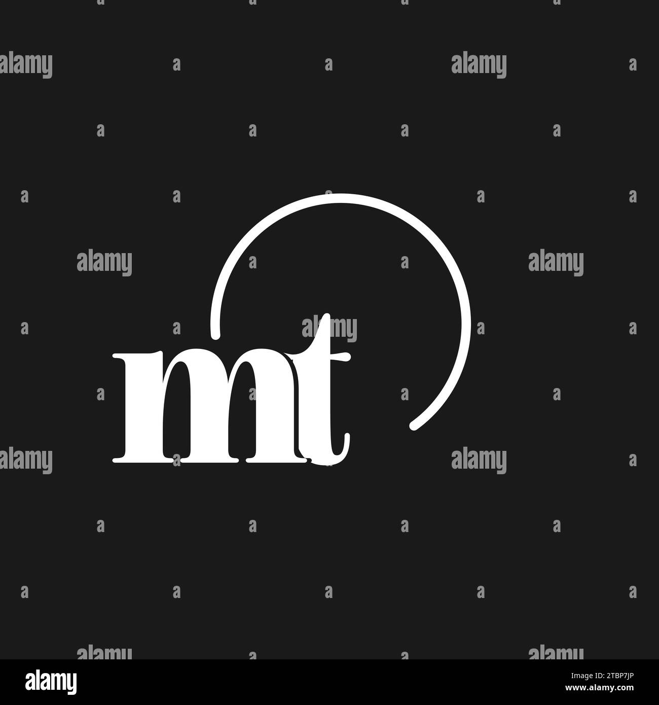 MT logo initials monogram with circular lines, minimalist and clean logo design, simple but ...
