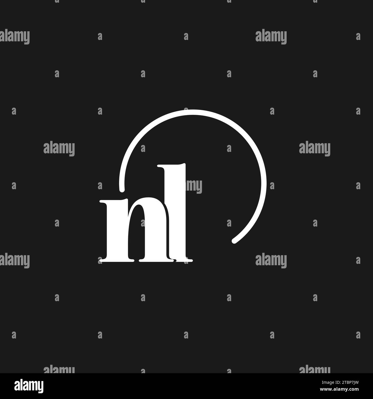NL logo initials monogram with circular lines, minimalist and clean ...