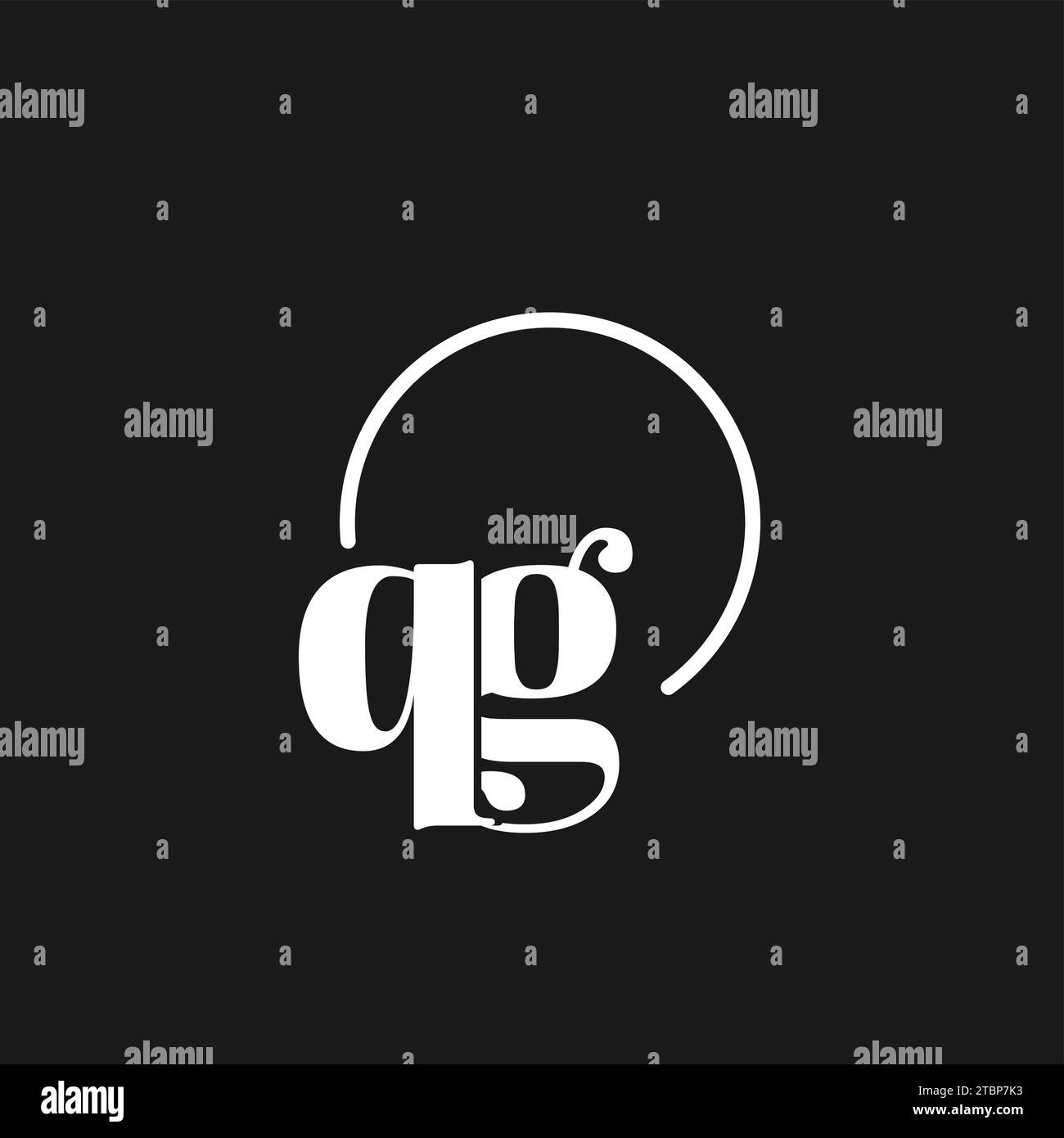 QG logo initials monogram with circular lines, minimalist and clean logo design, simple but ...