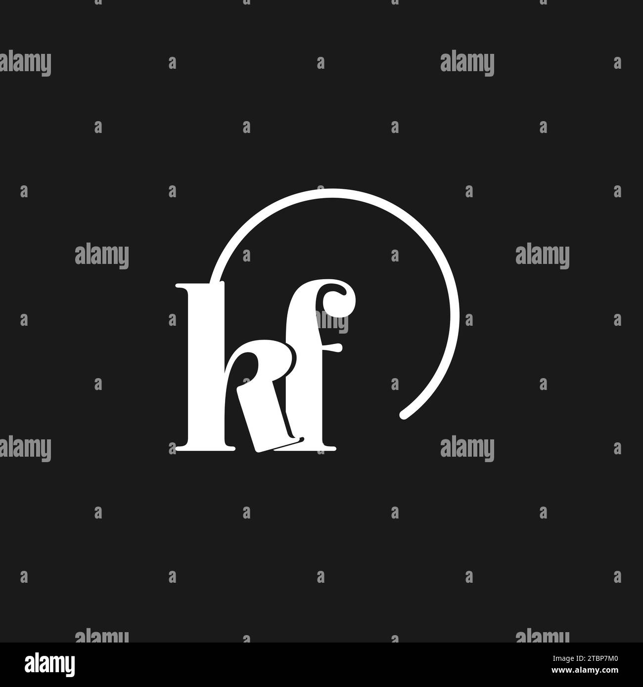 KF logo initials monogram with circular lines, minimalist and clean ...