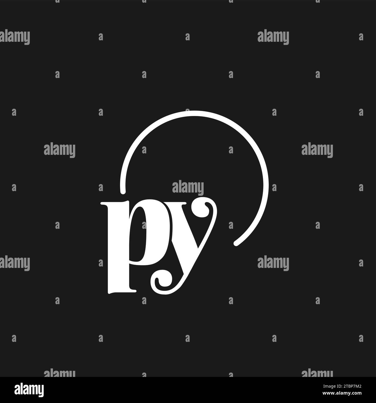 PY logo initials monogram with circular lines, minimalist and clean ...