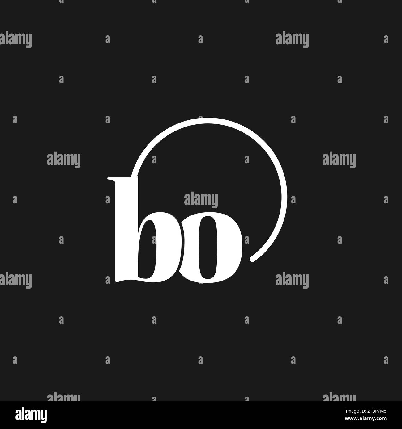 BO logo initials monogram with circular lines, minimalist and clean ...