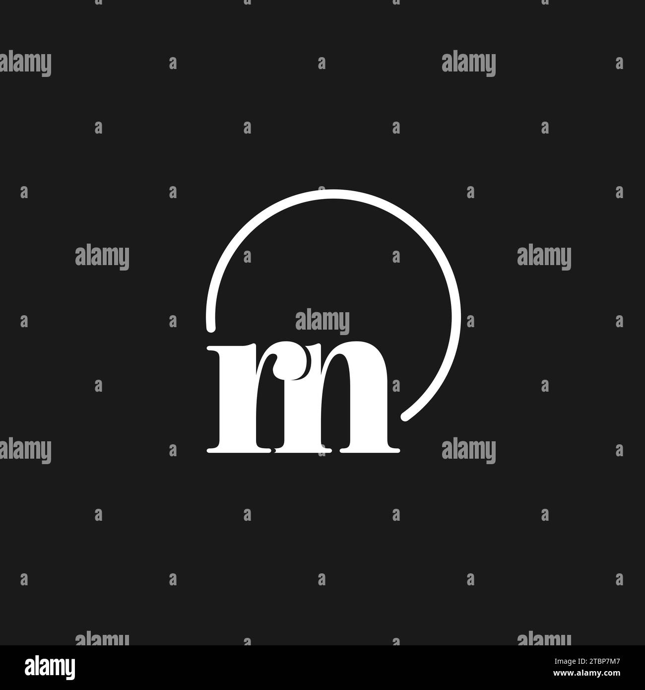 RN logo initials monogram with circular lines, minimalist and clean ...