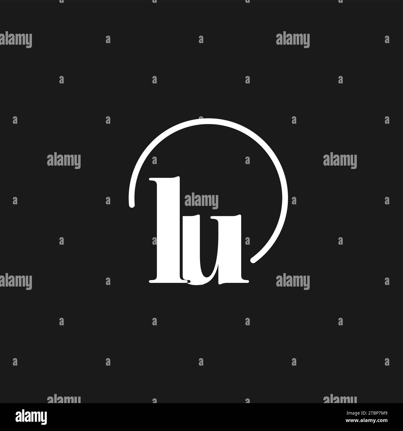 LU logo initials monogram with circular lines, minimalist and clean ...