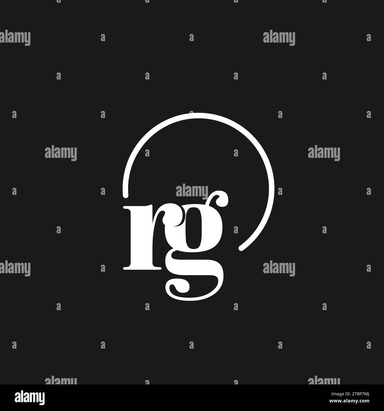RG logo initials monogram with circular lines, minimalist and clean ...