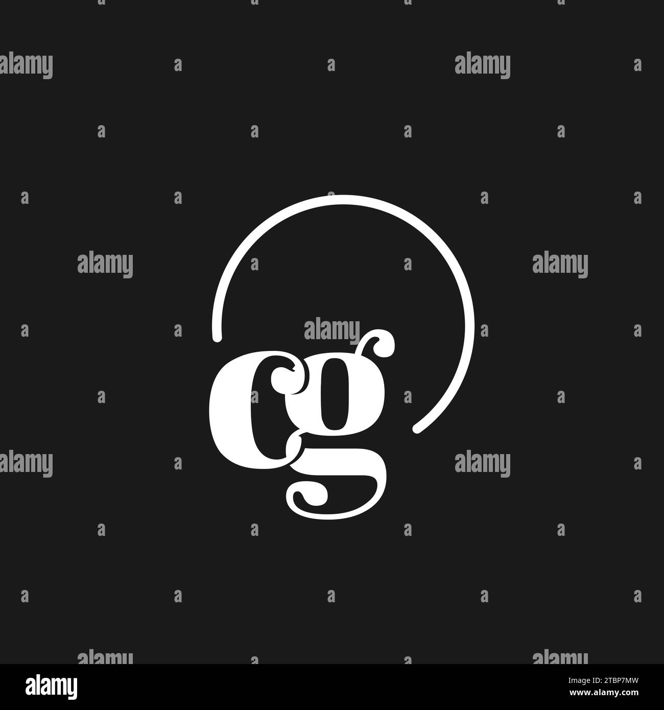 CG logo initials monogram with circular lines, minimalist and clean ...