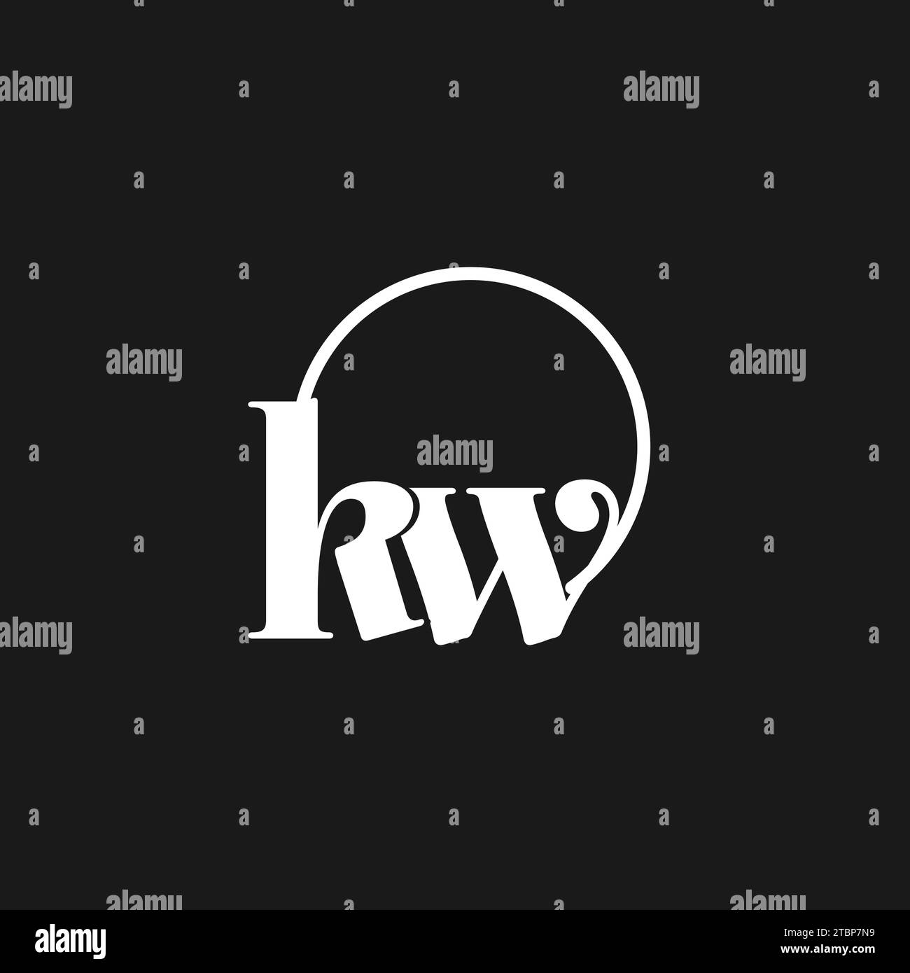 KW logo initials monogram with circular lines, minimalist and clean ...
