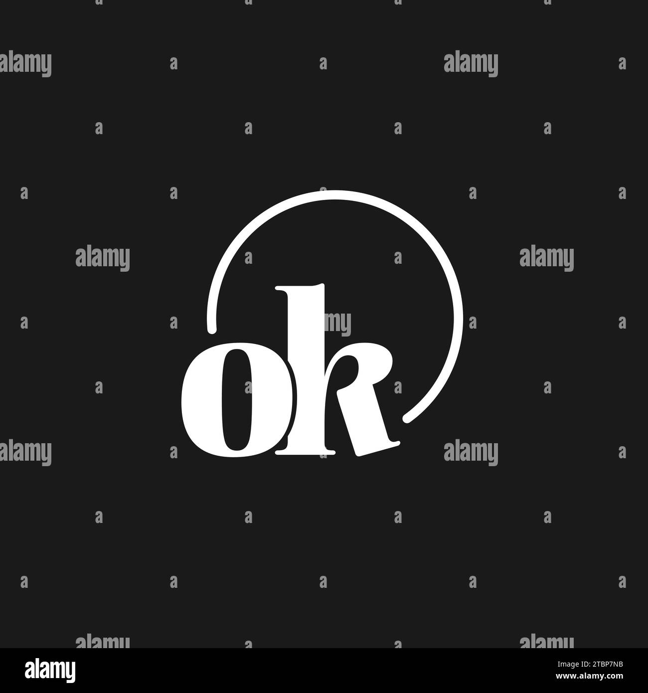 OK logo initials monogram with circular lines, minimalist and clean ...