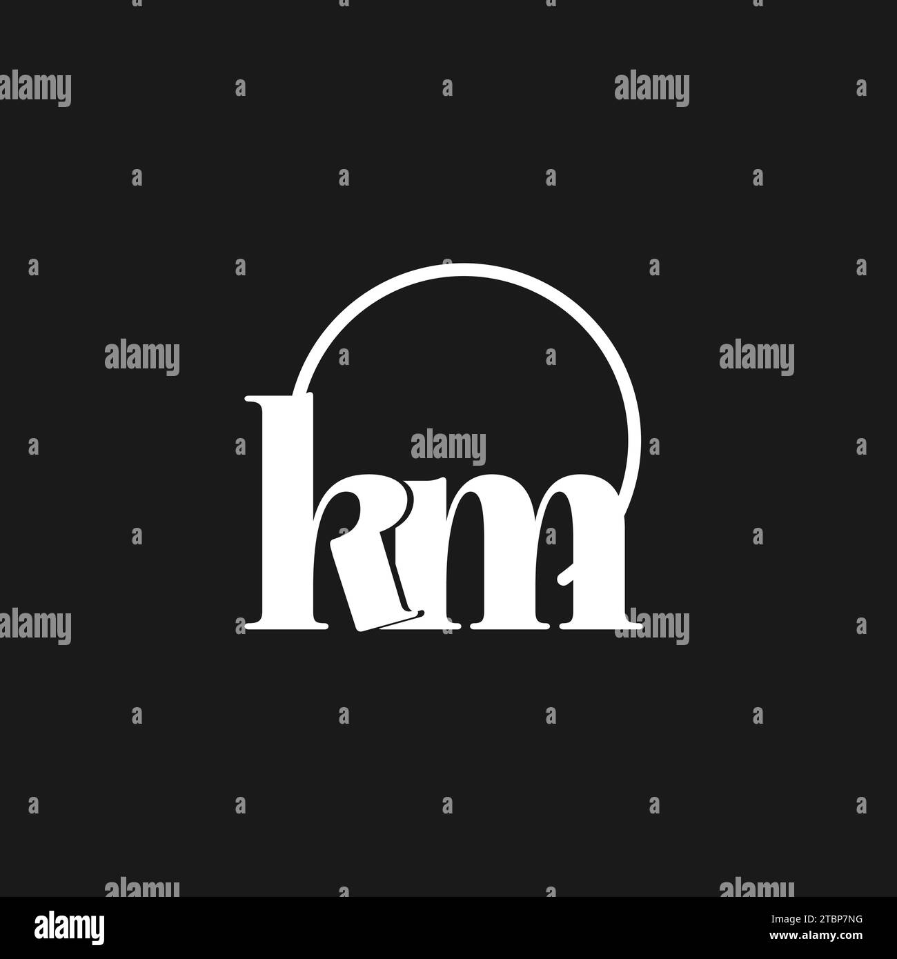 KM logo initials monogram with circular lines, minimalist and clean ...