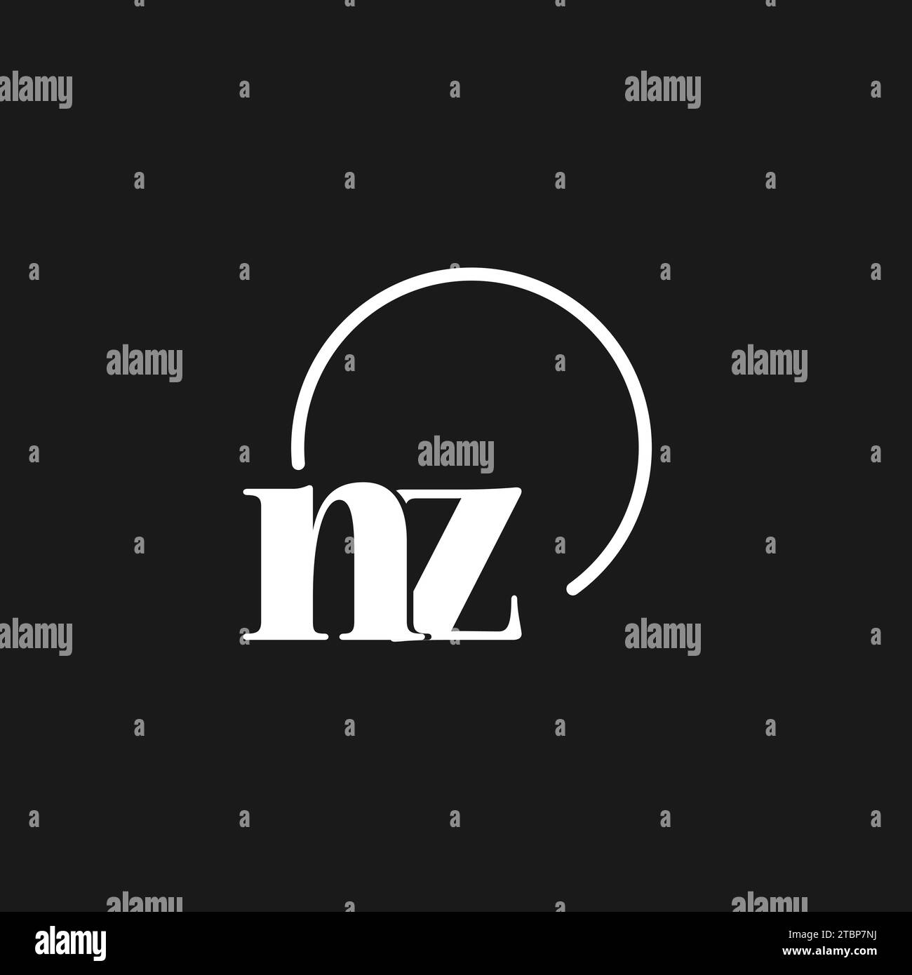 NZ logo initials monogram with circular lines, minimalist and clean ...