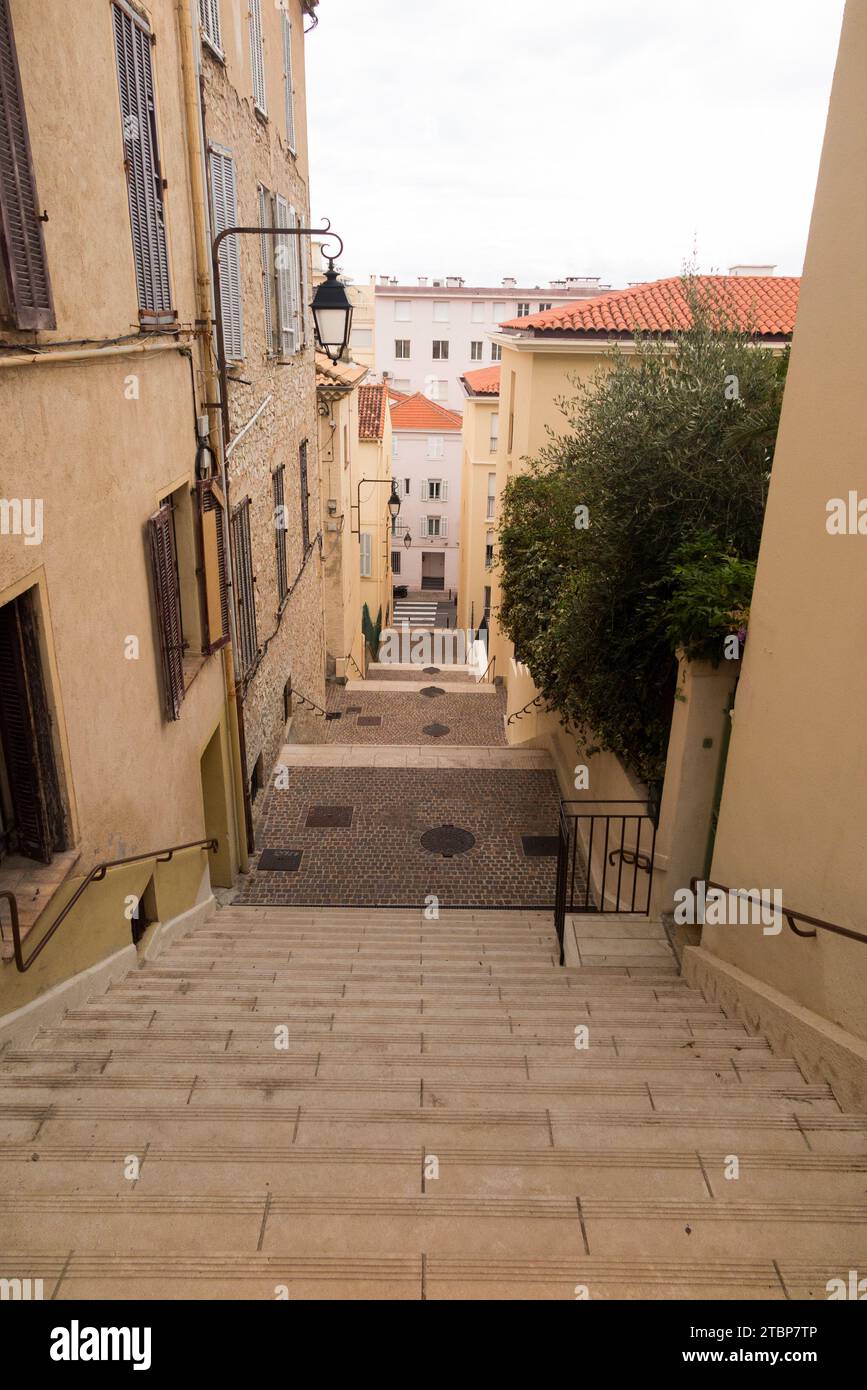 Steep stairs steps / long stairway stair way looking down from the old ...