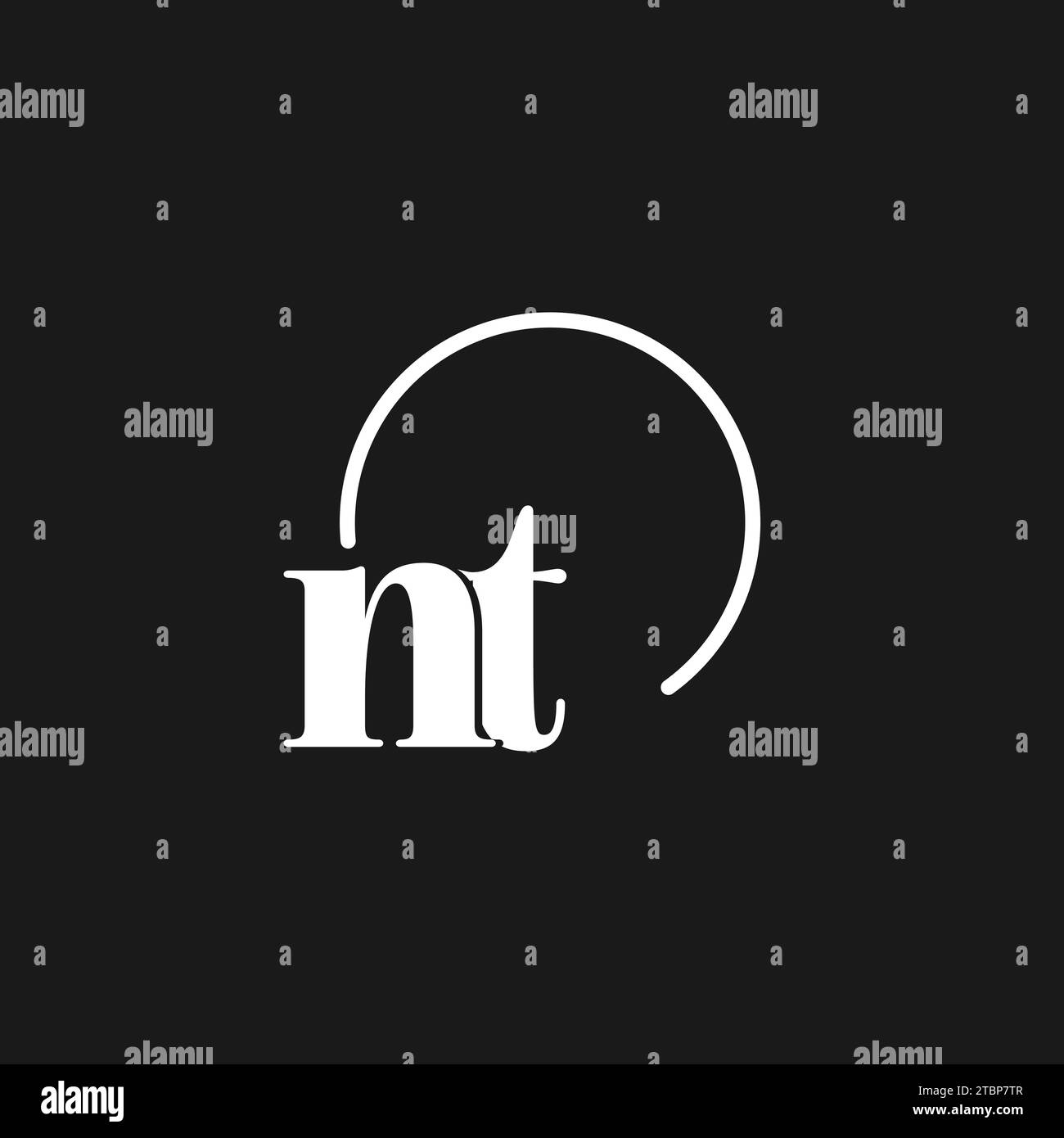 NT logo initials monogram with circular lines, minimalist and clean ...