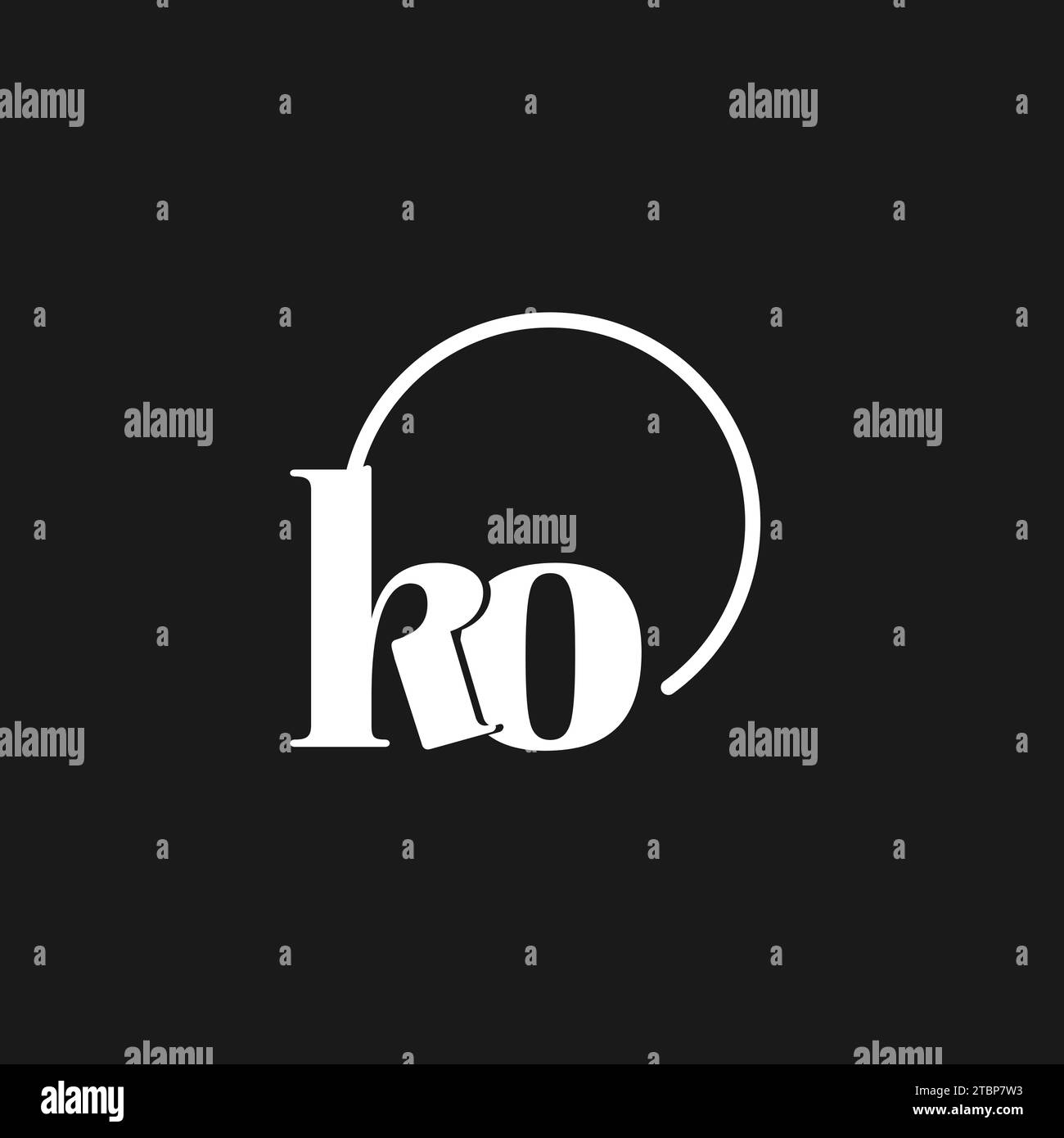 KO logo initials monogram with circular lines, minimalist and clean logo design, simple but ...