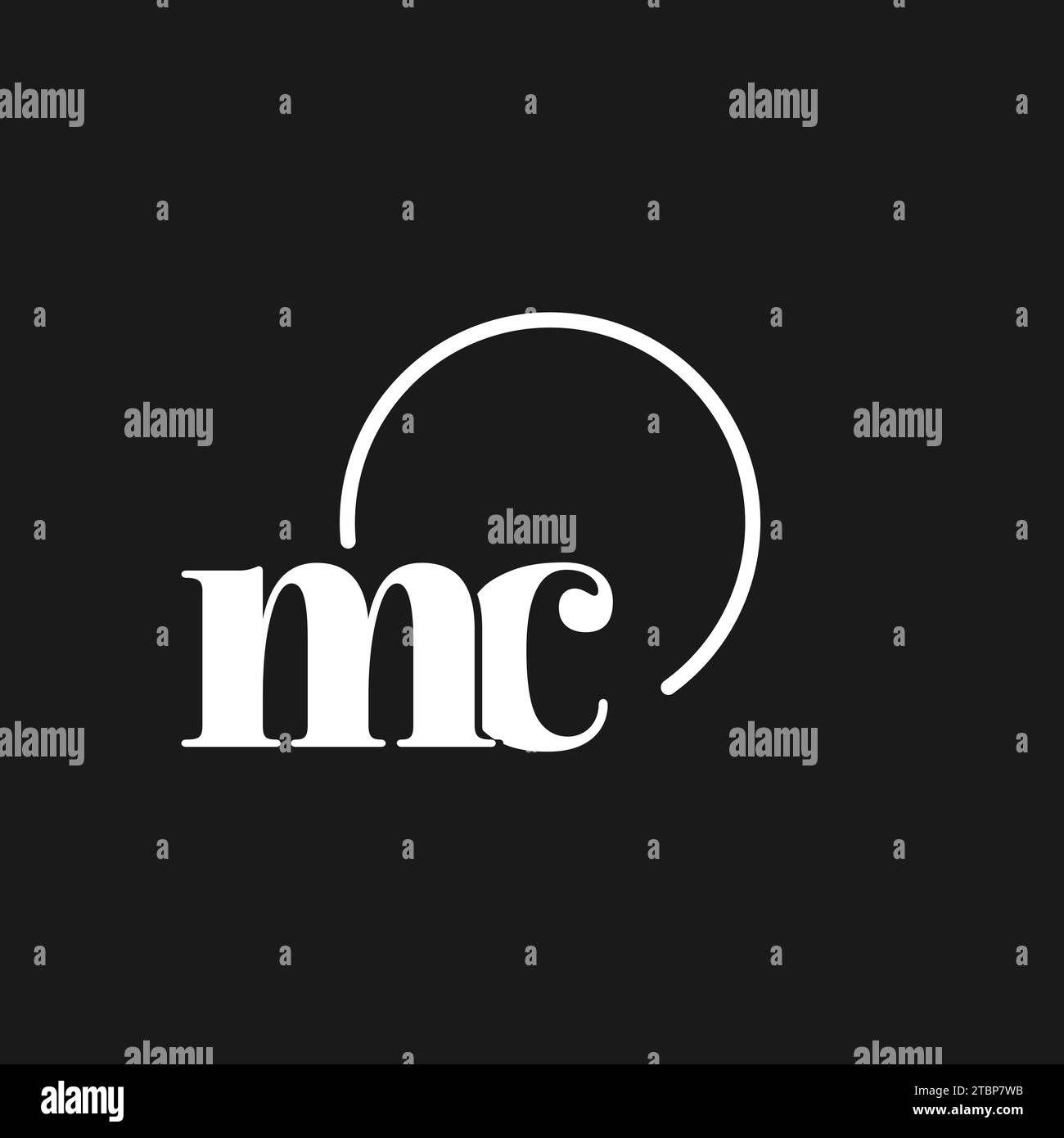 MC logo initials monogram with circular lines, minimalist and clean ...