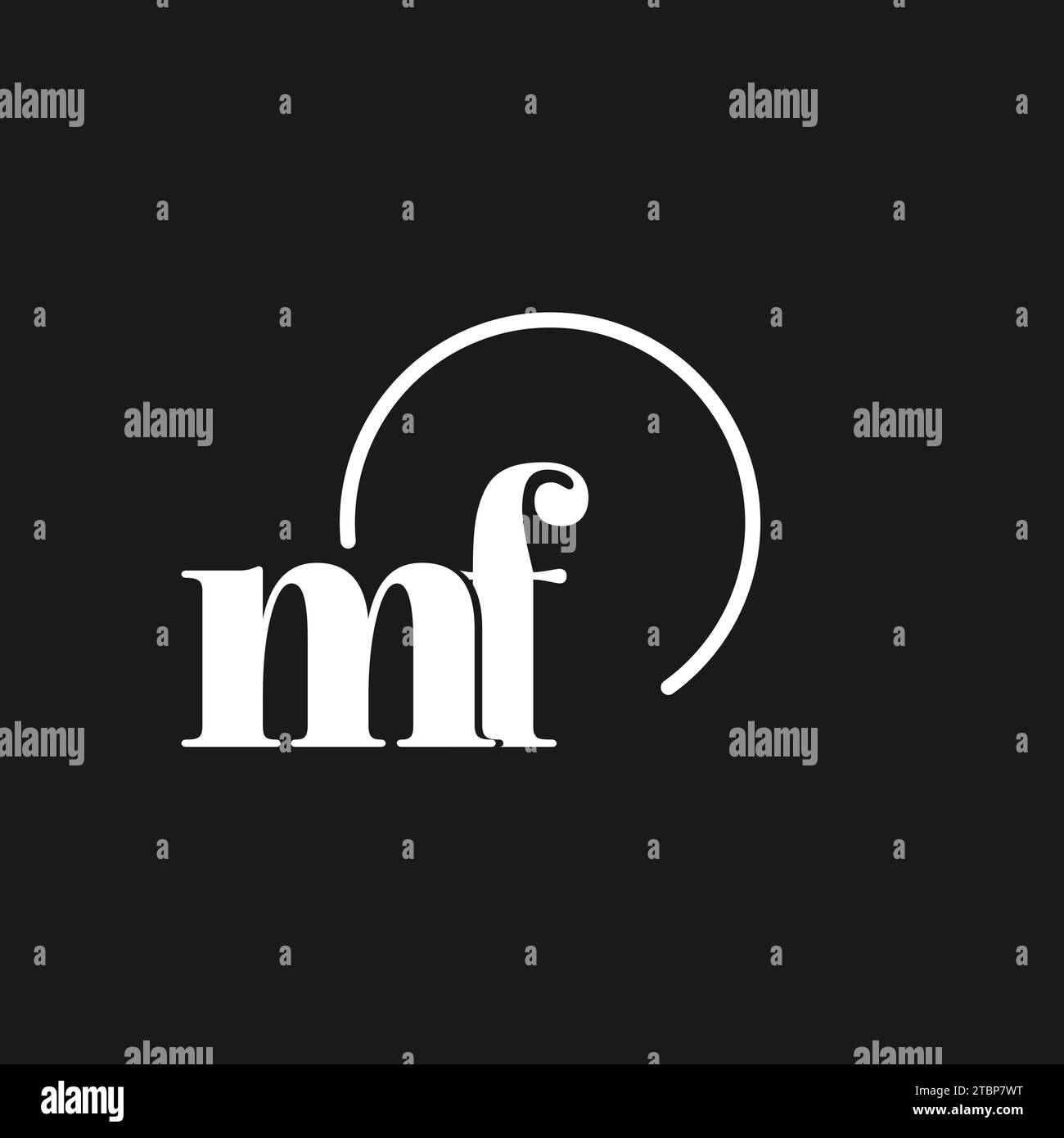 MF logo initials monogram with circular lines, minimalist and clean ...
