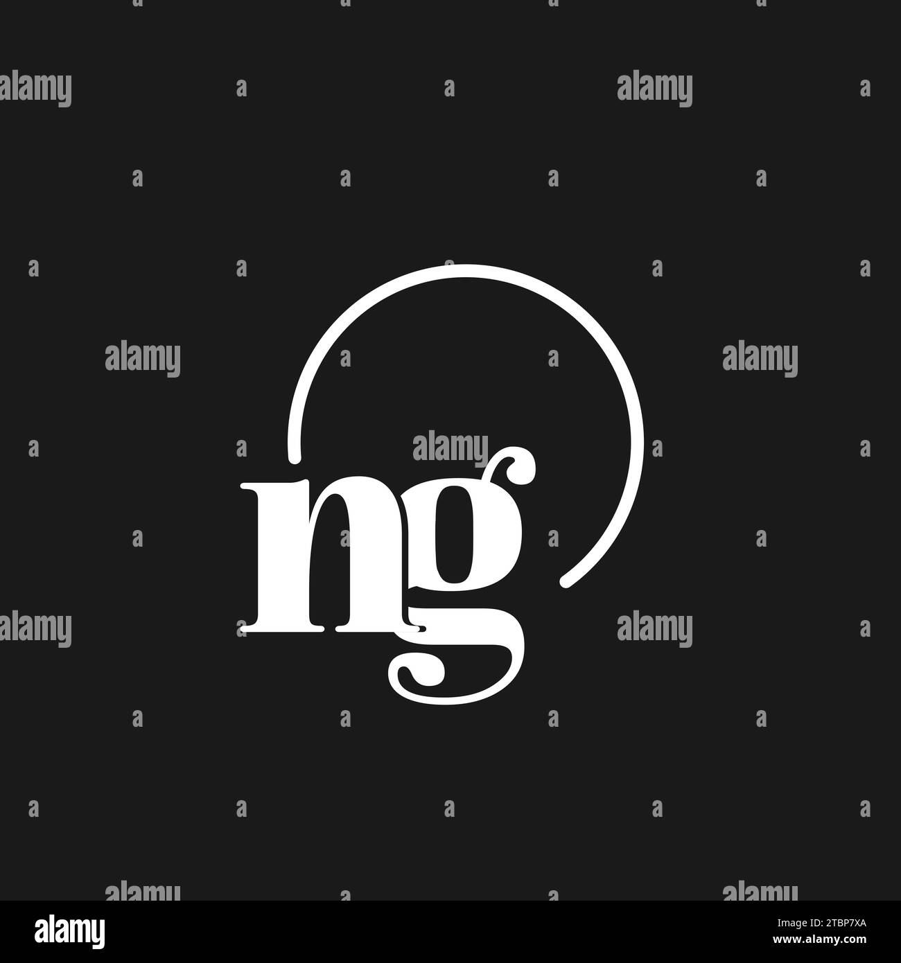 NG logo initials monogram with circular lines, minimalist and clean ...
