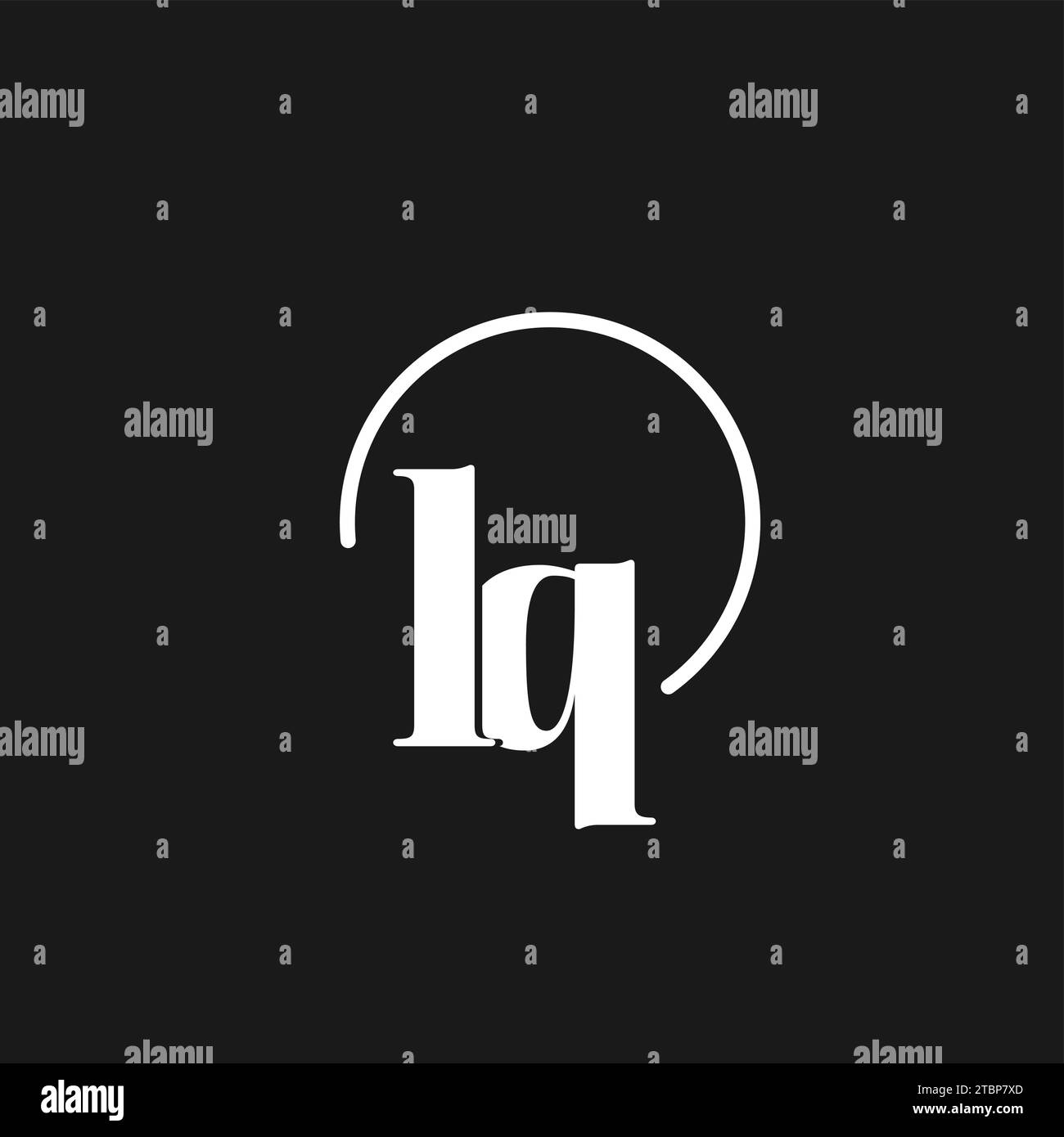 LQ logo initials monogram with circular lines, minimalist and clean ...