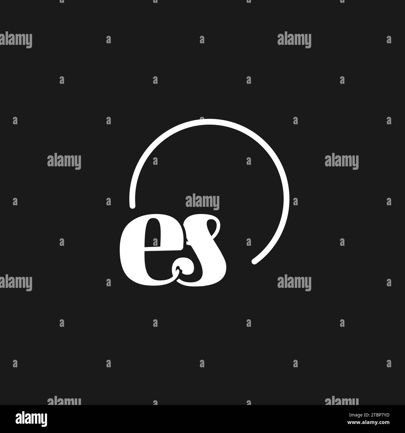 ES logo initials monogram with circular lines, minimalist and clean ...