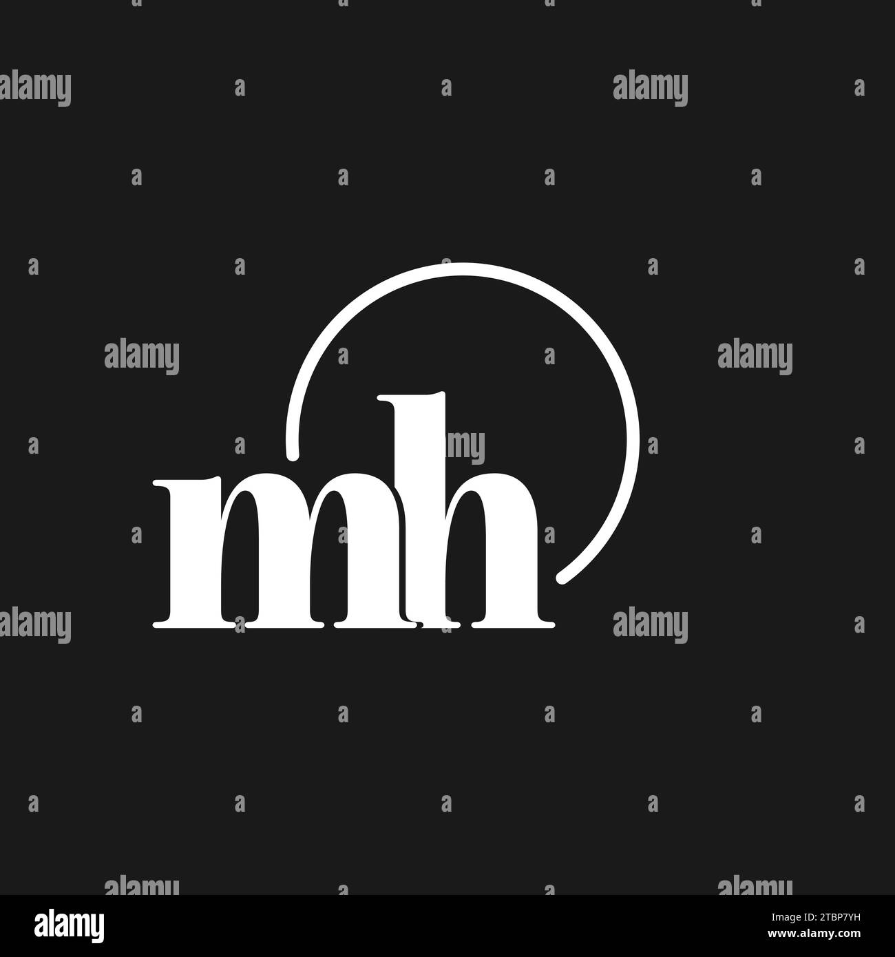 MH logo initials monogram with circular lines, minimalist and clean ...