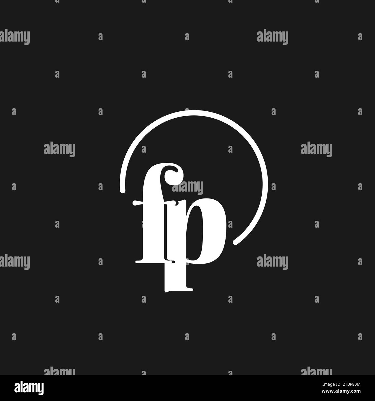 FP logo initials monogram with circular lines, minimalist and clean ...
