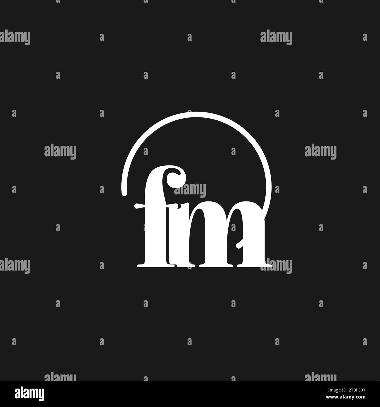FM logo initials monogram with circular lines, minimalist and clean ...