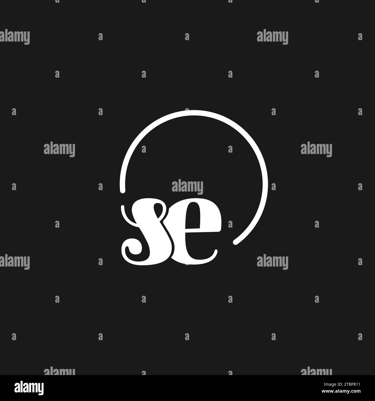 SE logo initials monogram with circular lines, minimalist and clean ...