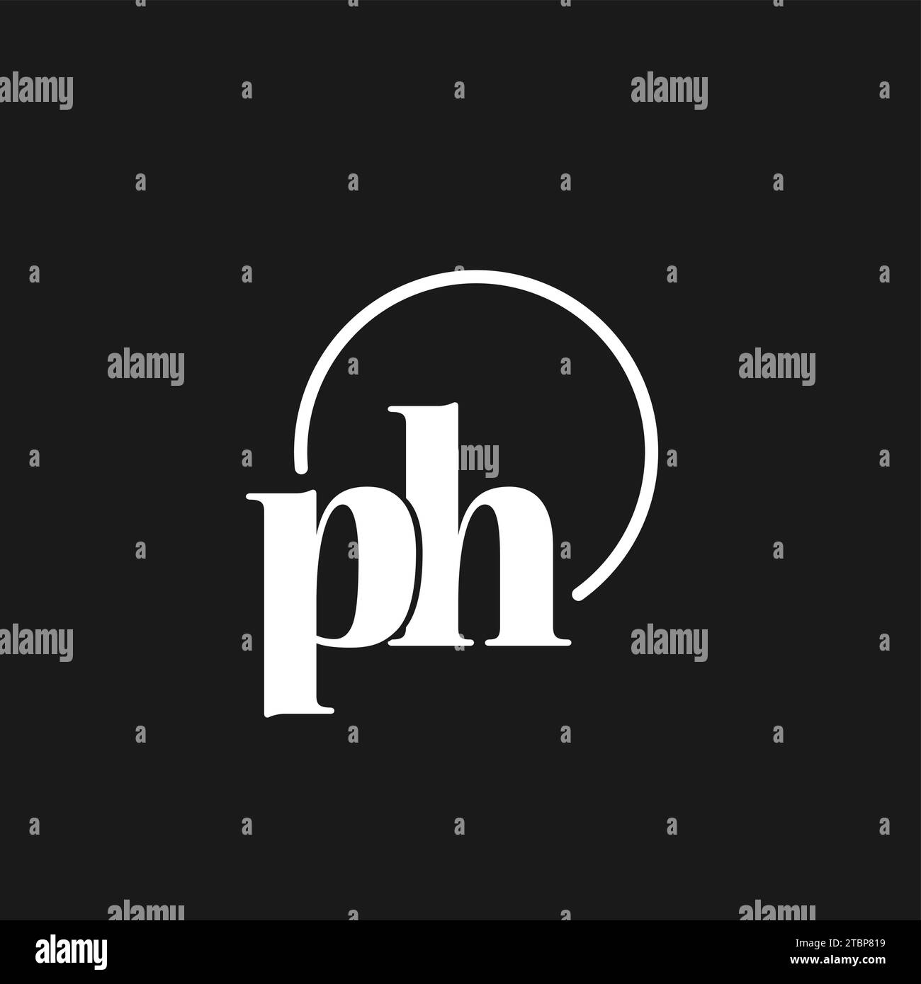 PH logo initials monogram with circular lines, minimalist and clean ...