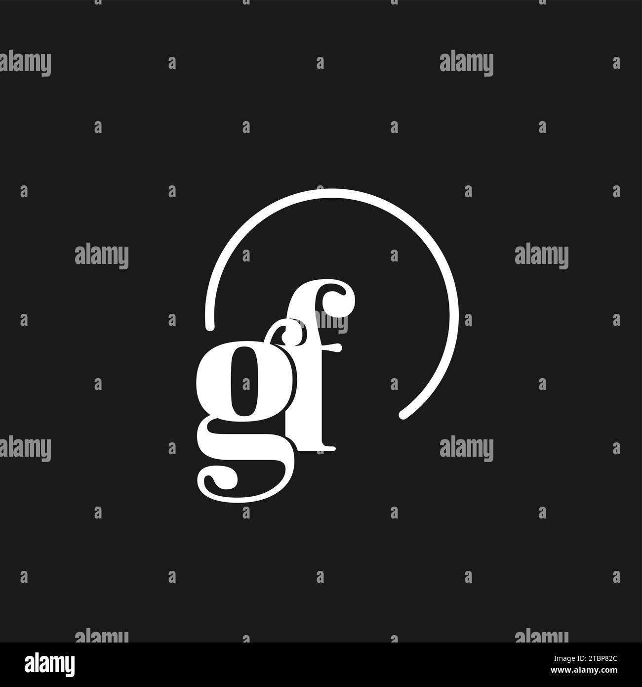 GF logo initials monogram with circular lines, minimalist and clean ...