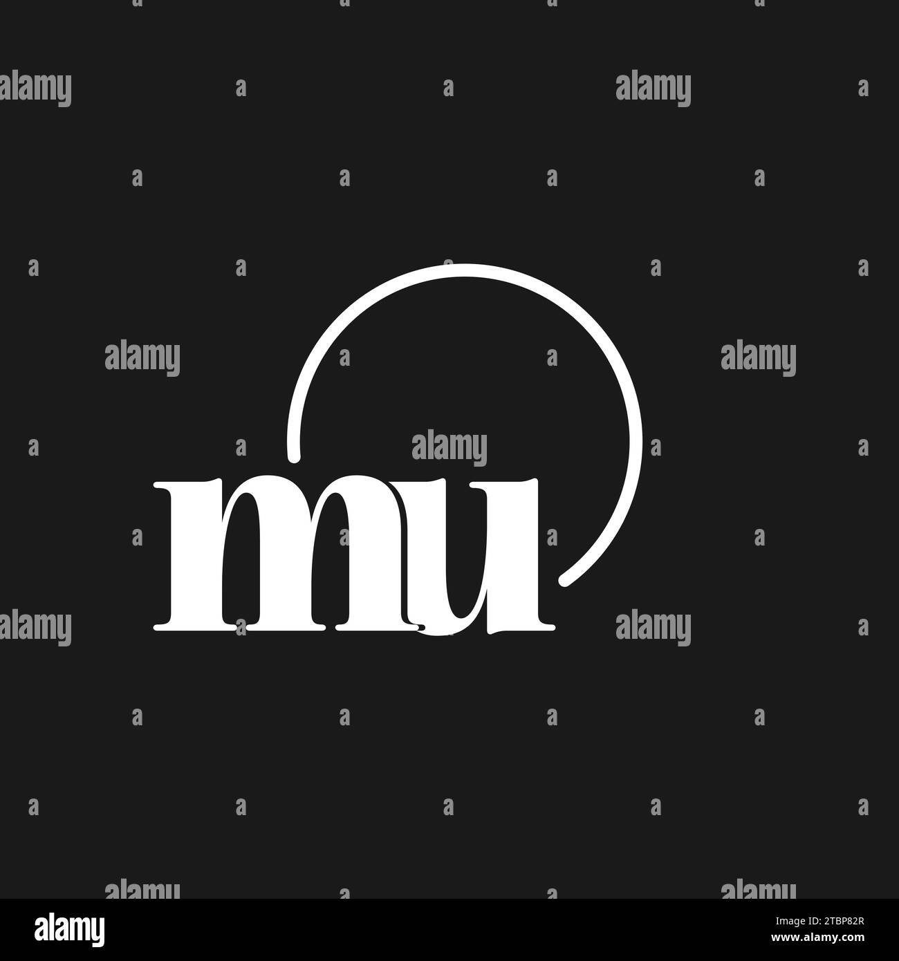 MU logo initials monogram with circular lines, minimalist and clean ...
