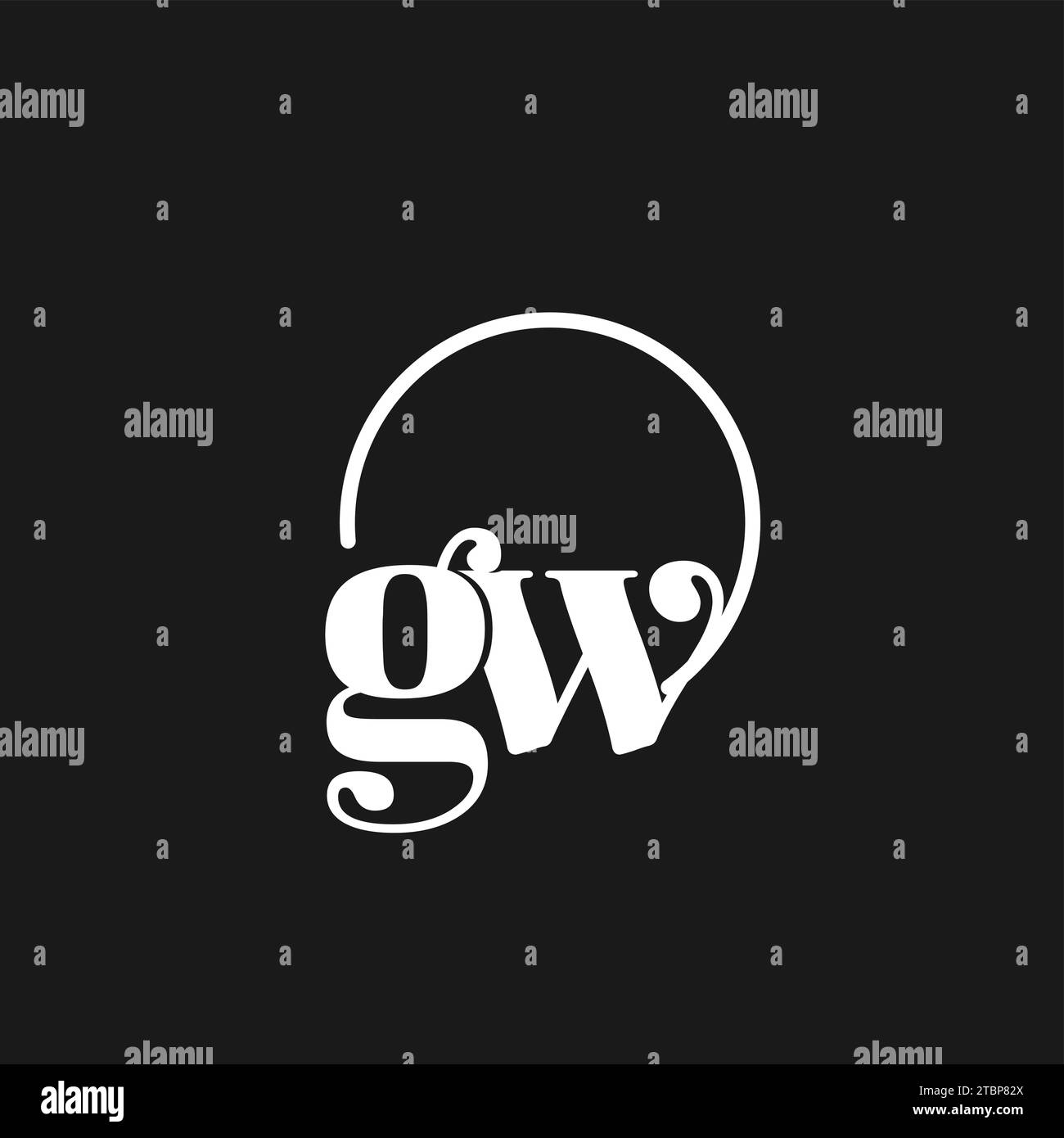 GW logo initials monogram with circular lines, minimalist and clean ...
