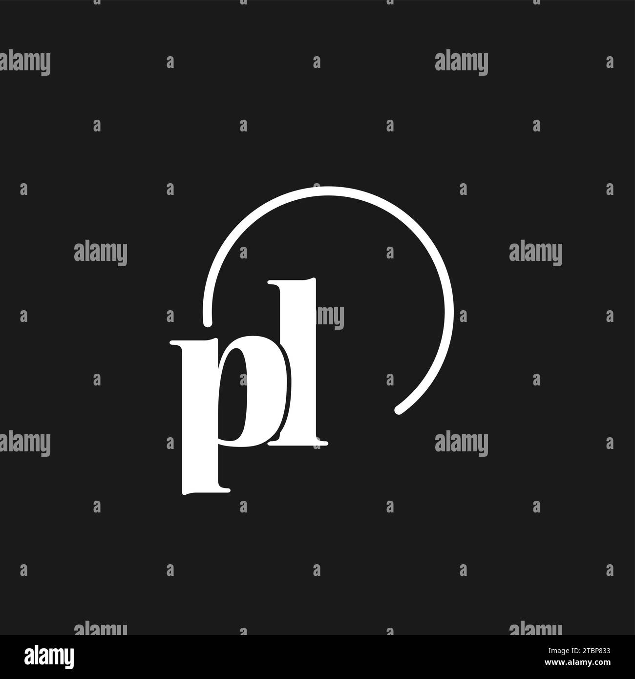 PL logo initials monogram with circular lines, minimalist and clean ...