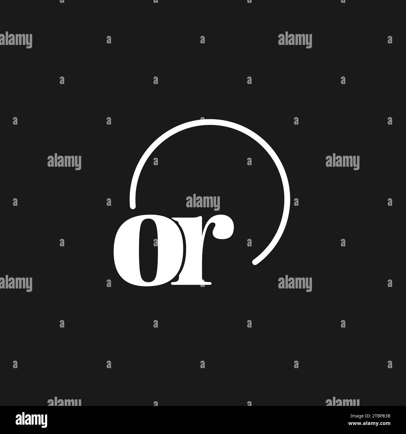 OR logo initials monogram with circular lines, minimalist and clean logo design, simple but ...