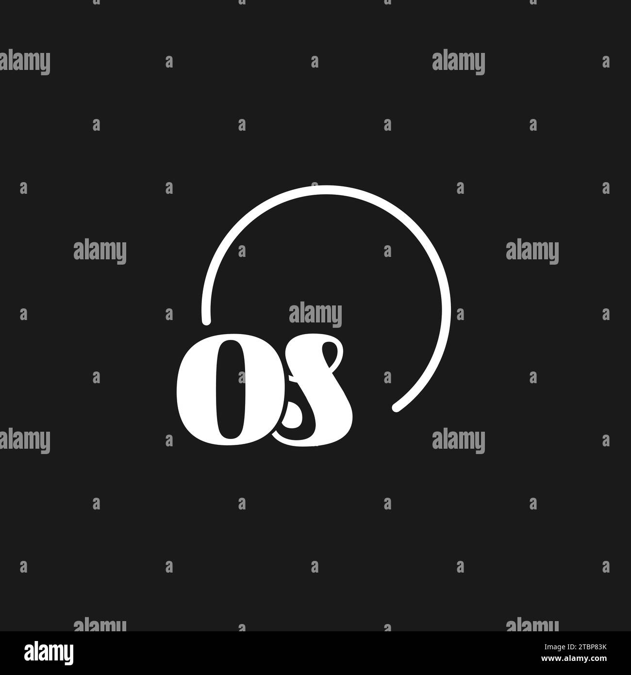 OS logo initials monogram with circular lines, minimalist and clean ...